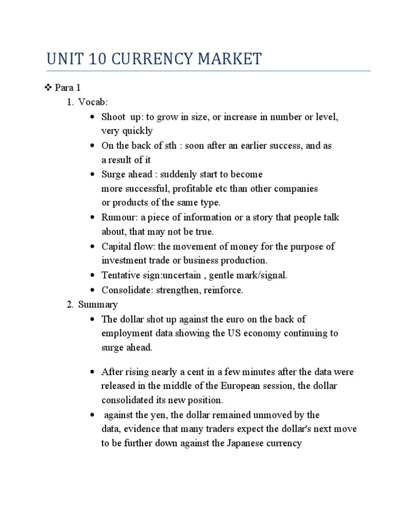 Unit 10 Currency Mark | PDF