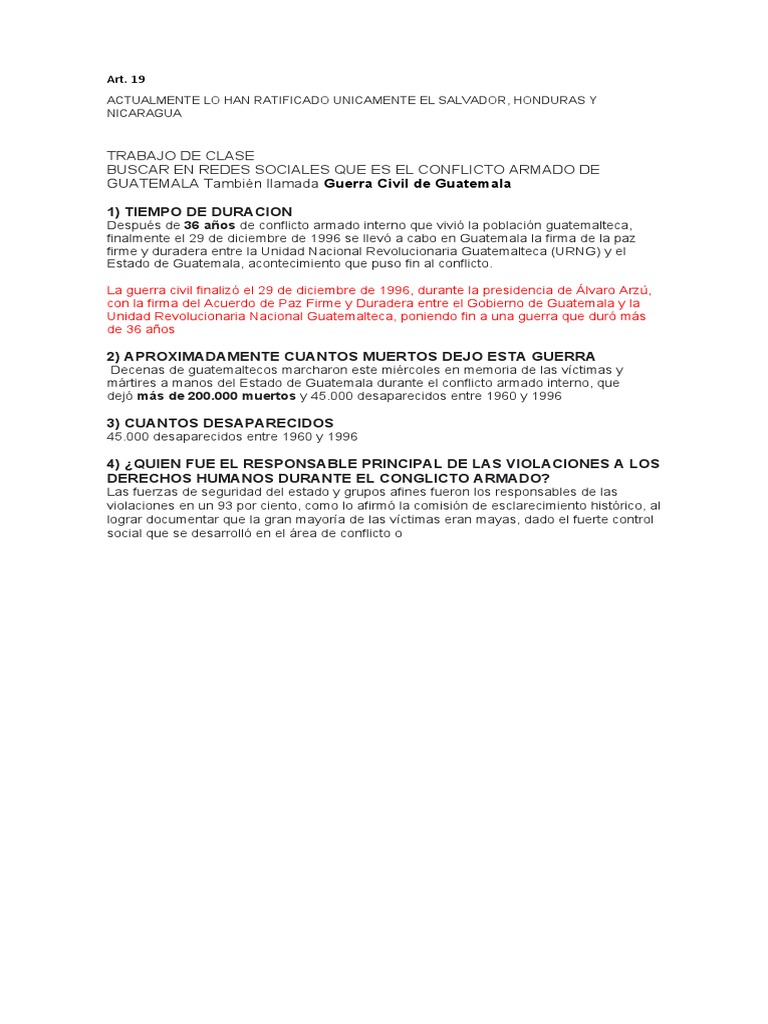 Guerra Civil de Guatemala: Claves y Cifras | PDF