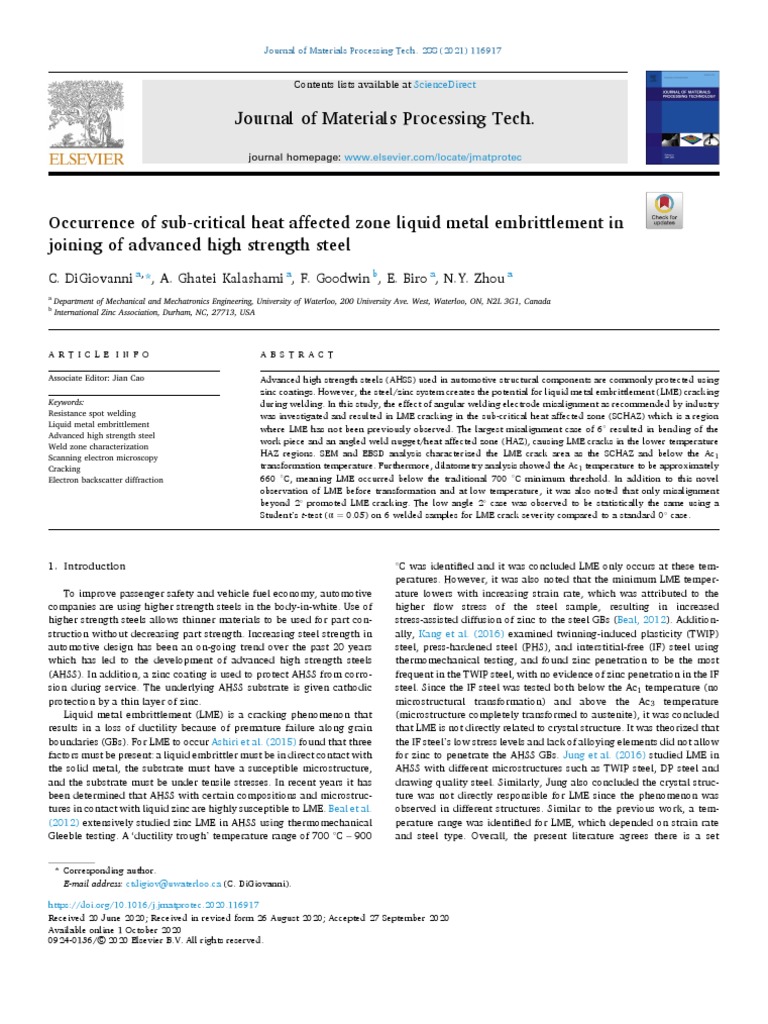 Occurrence of Sub-Critical Heat Affected Zone Liquid Metal Embrittlement in Joining of Advanced ...