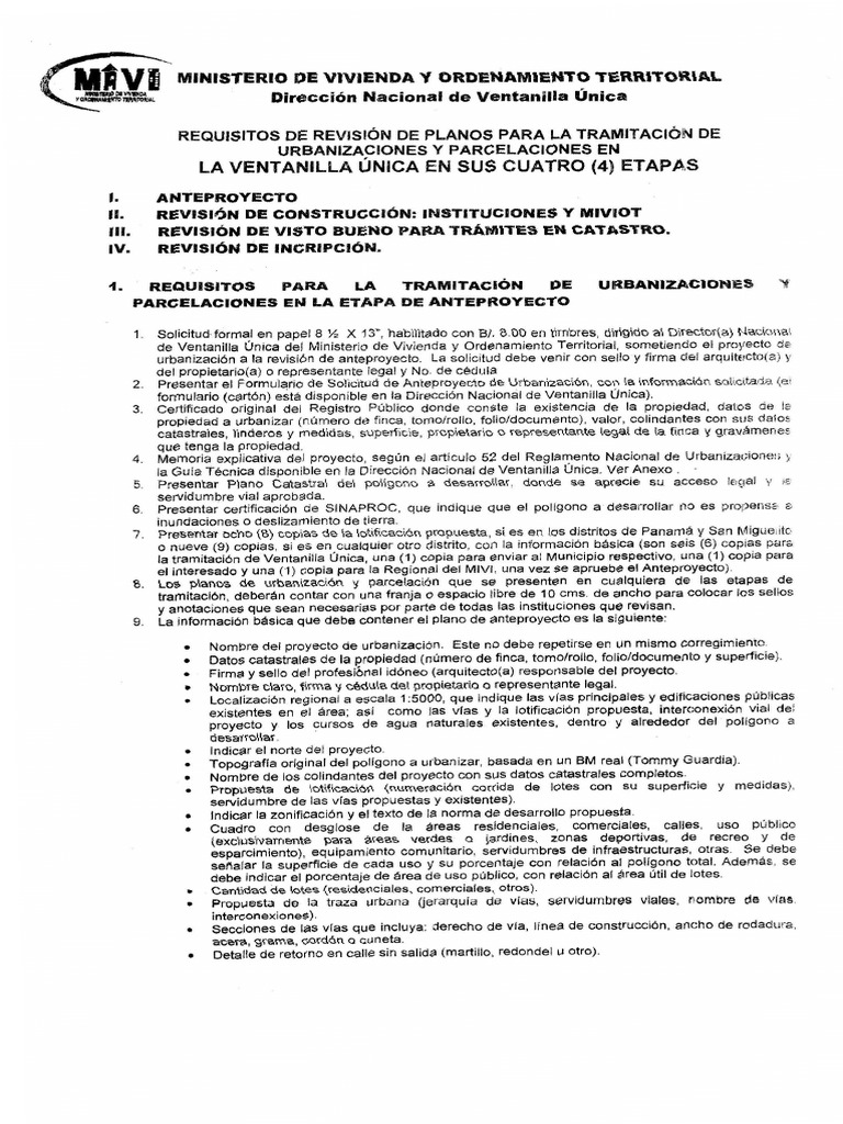 Requisitos Ventanilla Unica | PDF