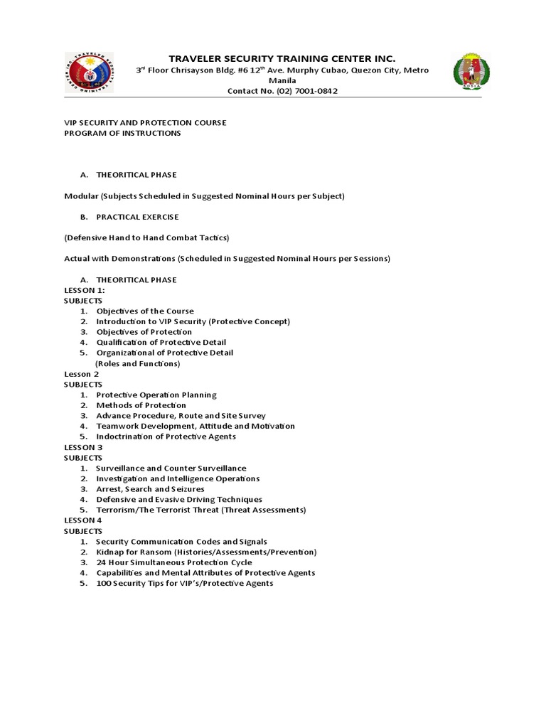 Vip Security and Protection Course | PDF | Safety | Hazards