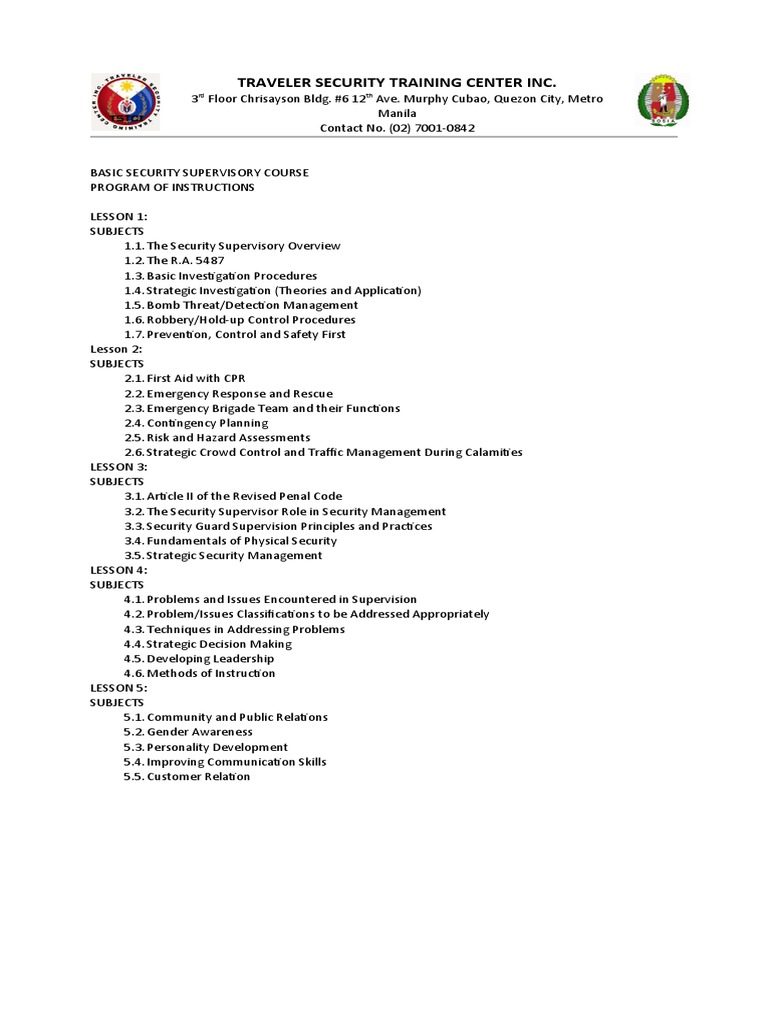 Basic Supervisory Course POI | PDF