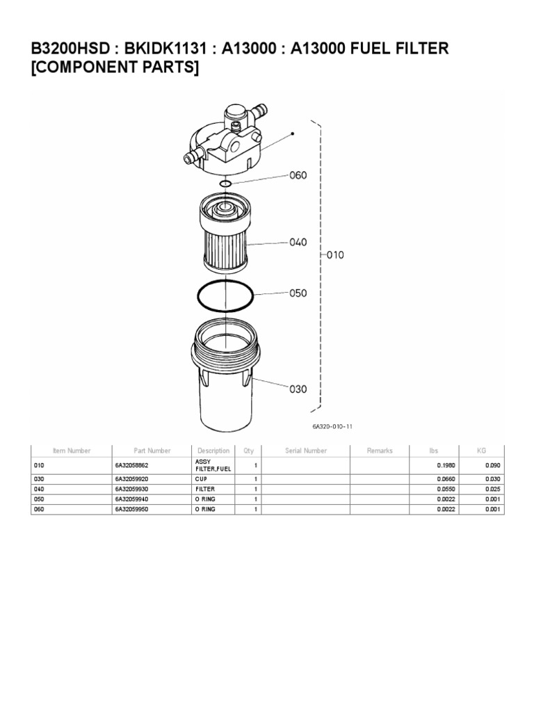 Fuel Filter Component Parts | PDF