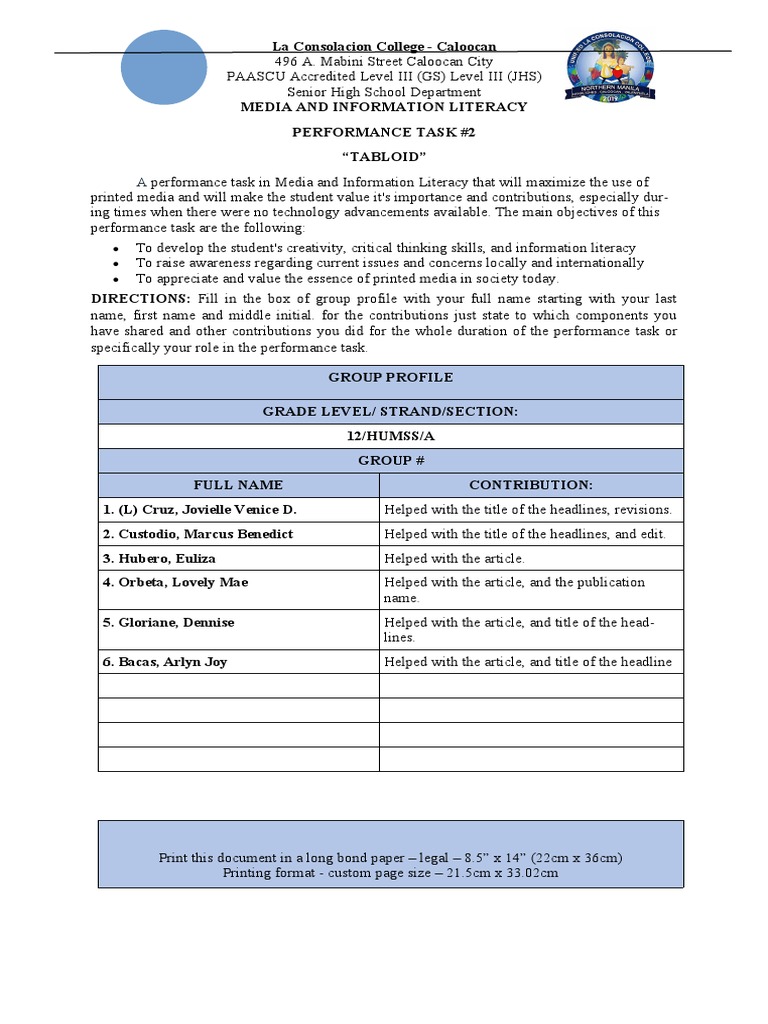Performance Task 2 - 3rd Quarter | PDF | Information Literacy | Writing