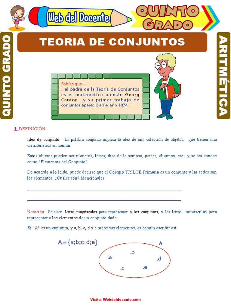 Teoría de Conjuntos para Quinto Grado de Primaria | PDF | Conjunto (Matemáticas) | Matemáticas