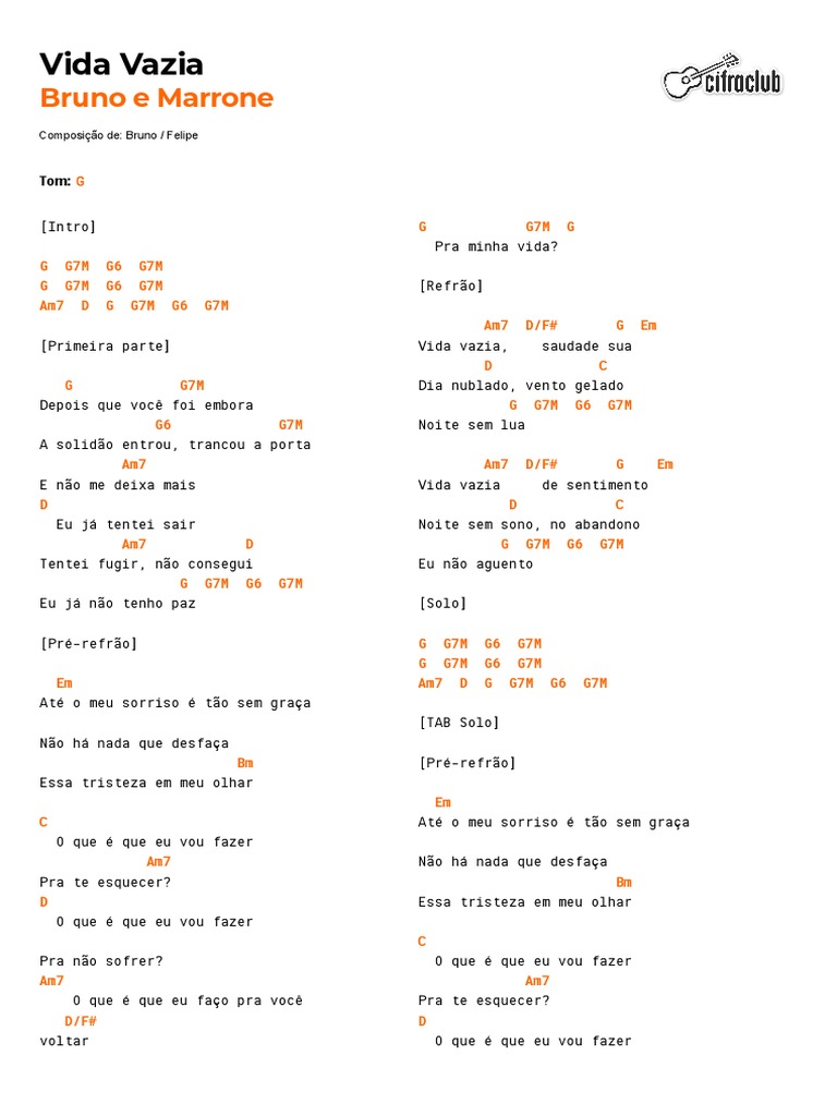 Bruno e Marrone - Vida Vazia | PDF