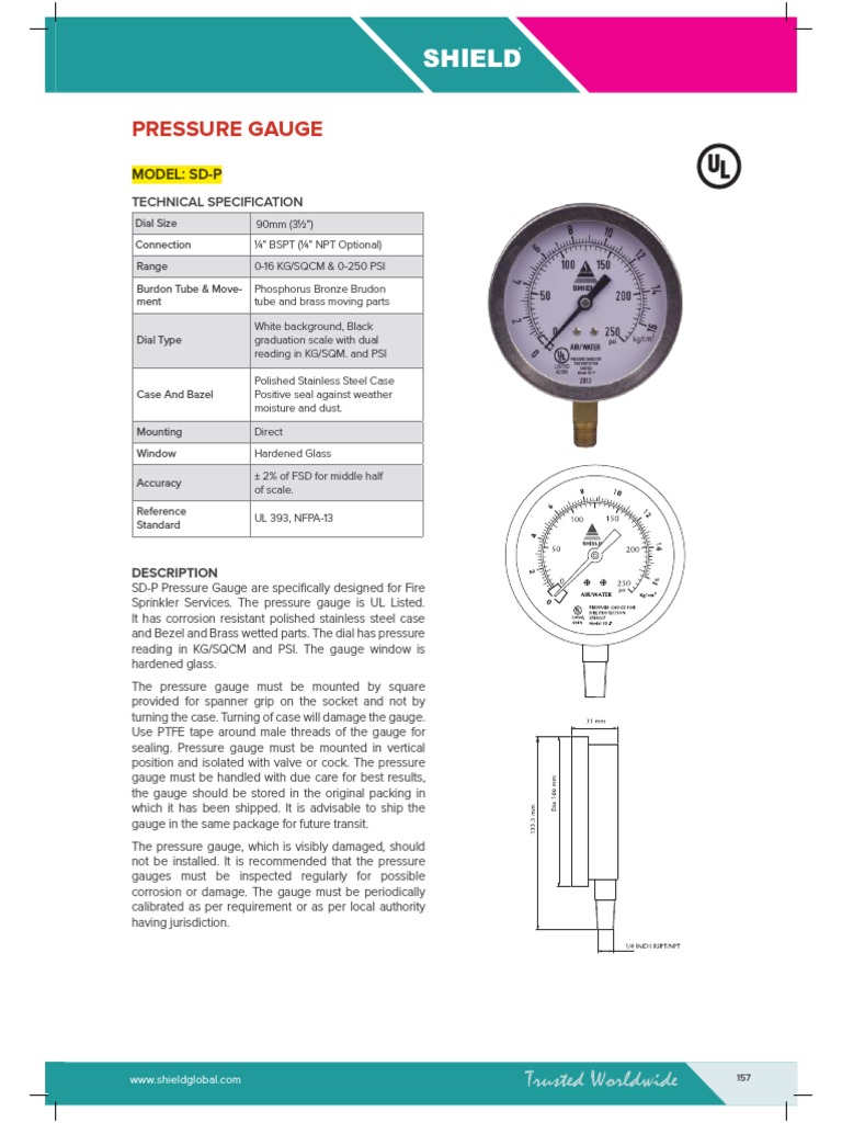 Pressure-Gauge | PDF | Pressure Measurement | Pipe (Fluid Conveyance)