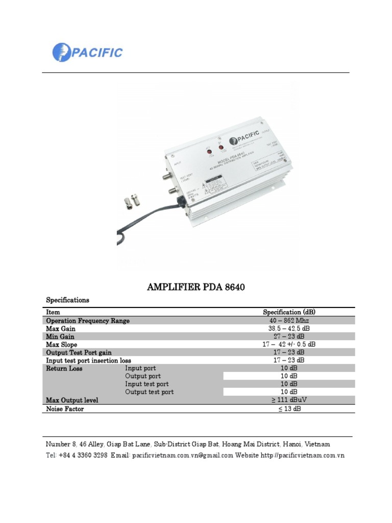 Amplifier Pda 8640 | PDF