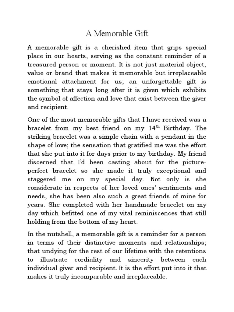 A Memorable Gift | PDF