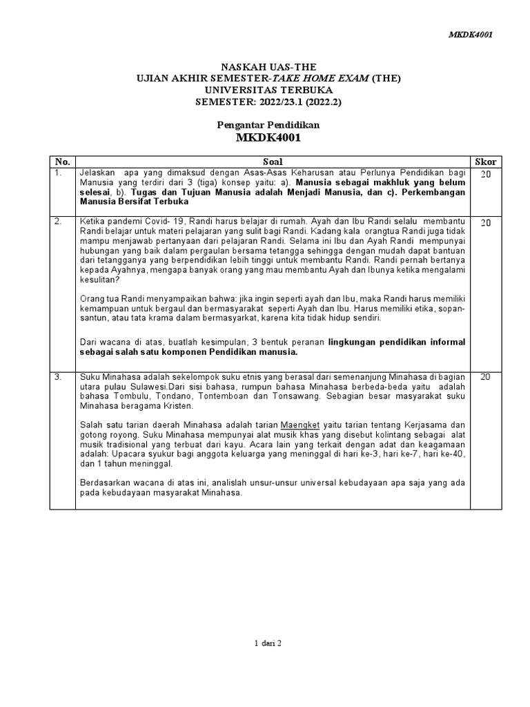 Naskah MKDK4001 The 1 | PDF