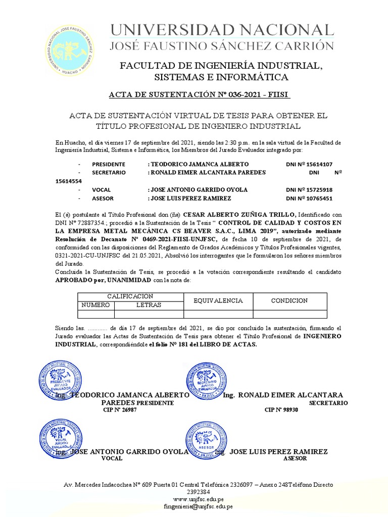 Modelo de Acta 1 | PDF