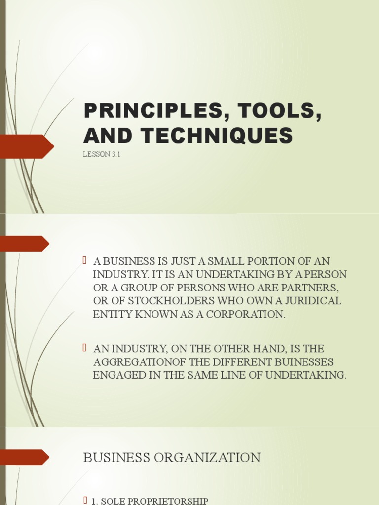 Principles, Tools, and Techniques | PDF | Business | Economies