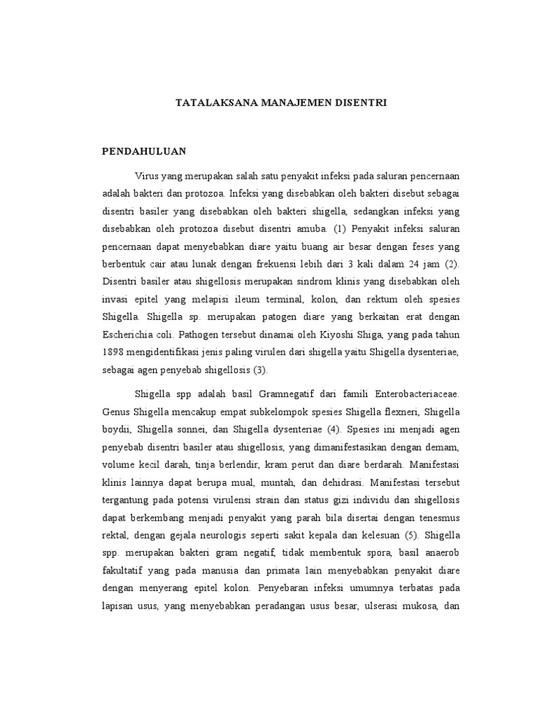 Manajemen Disentri Basiler | PDF