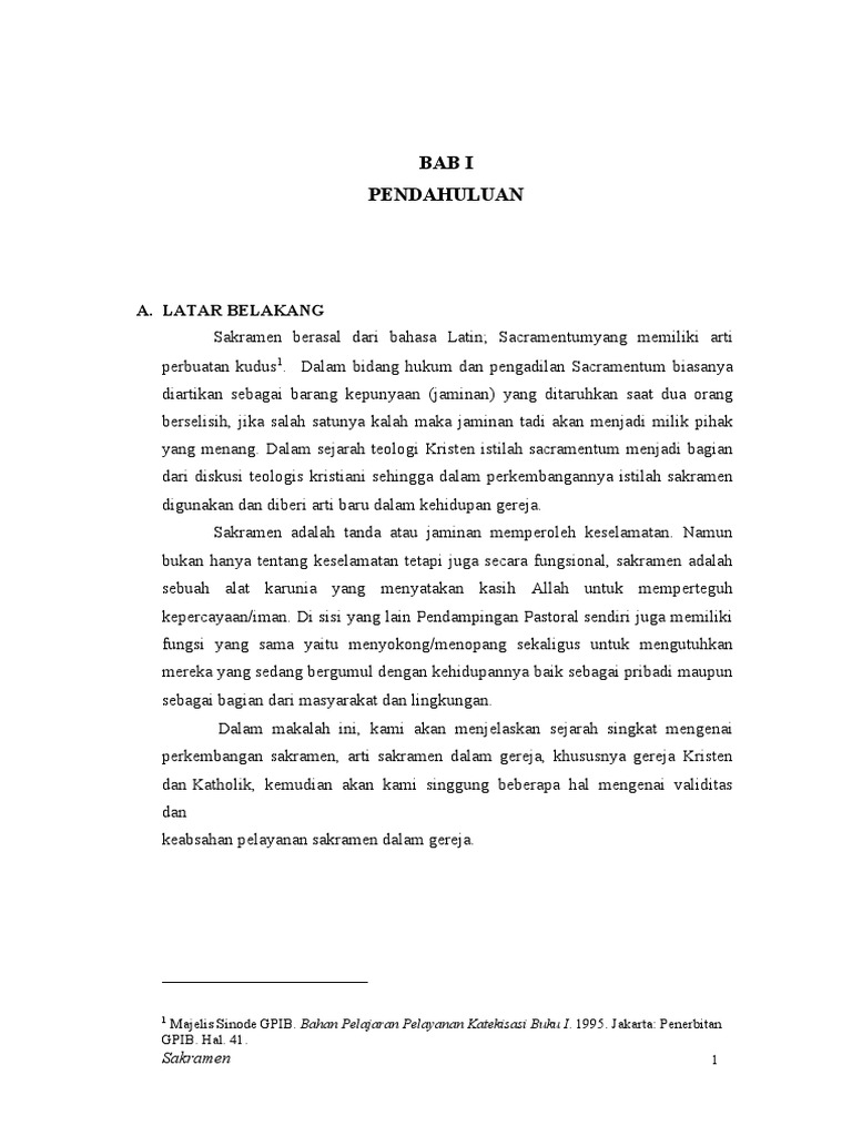 Makalah Agama Kristen Sakramen | PDF