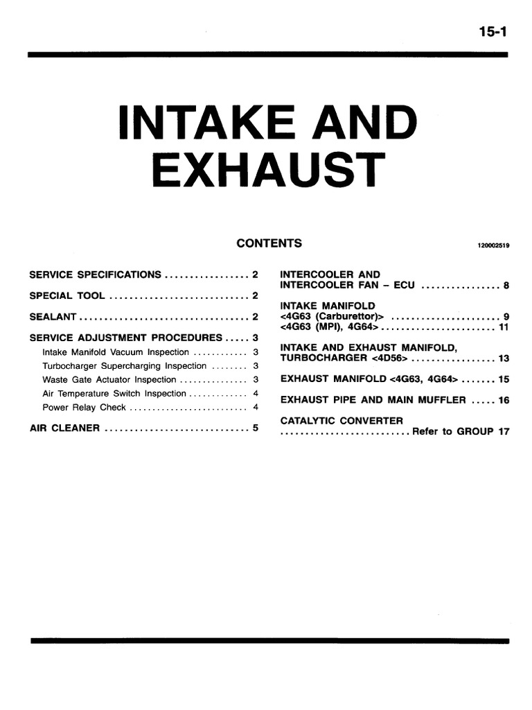 Mitsubishi 4d56 Intake - Exhaust | PDF