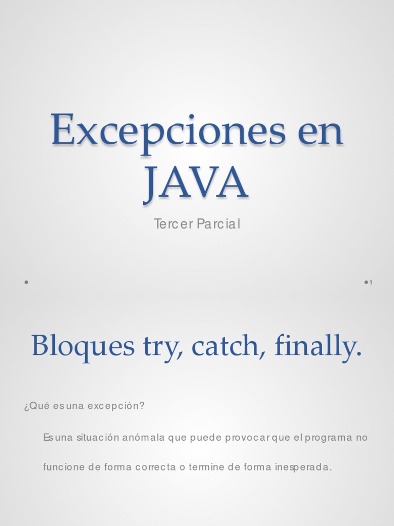 Excepciones en JAVA | PDF | Programa de computadora | Programación