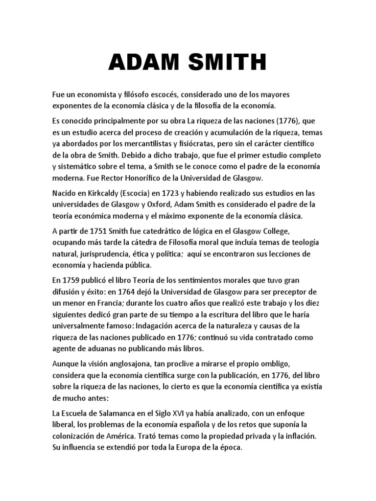 Adam Smith | PDF | Adam Smith | Economias
