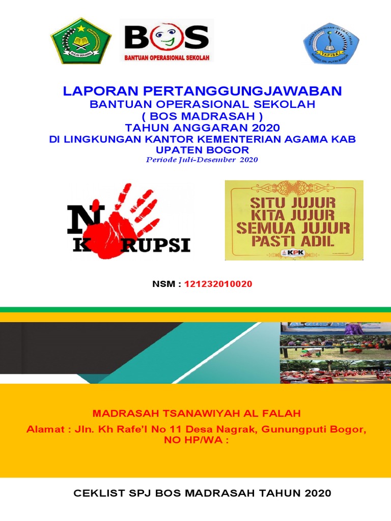 Laporan BOS MTs Al Falah 2020 | PDF