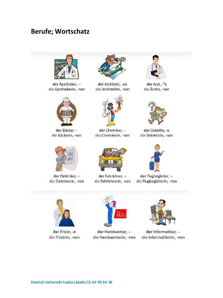 A A1 Personen G-I Berufe | PDF