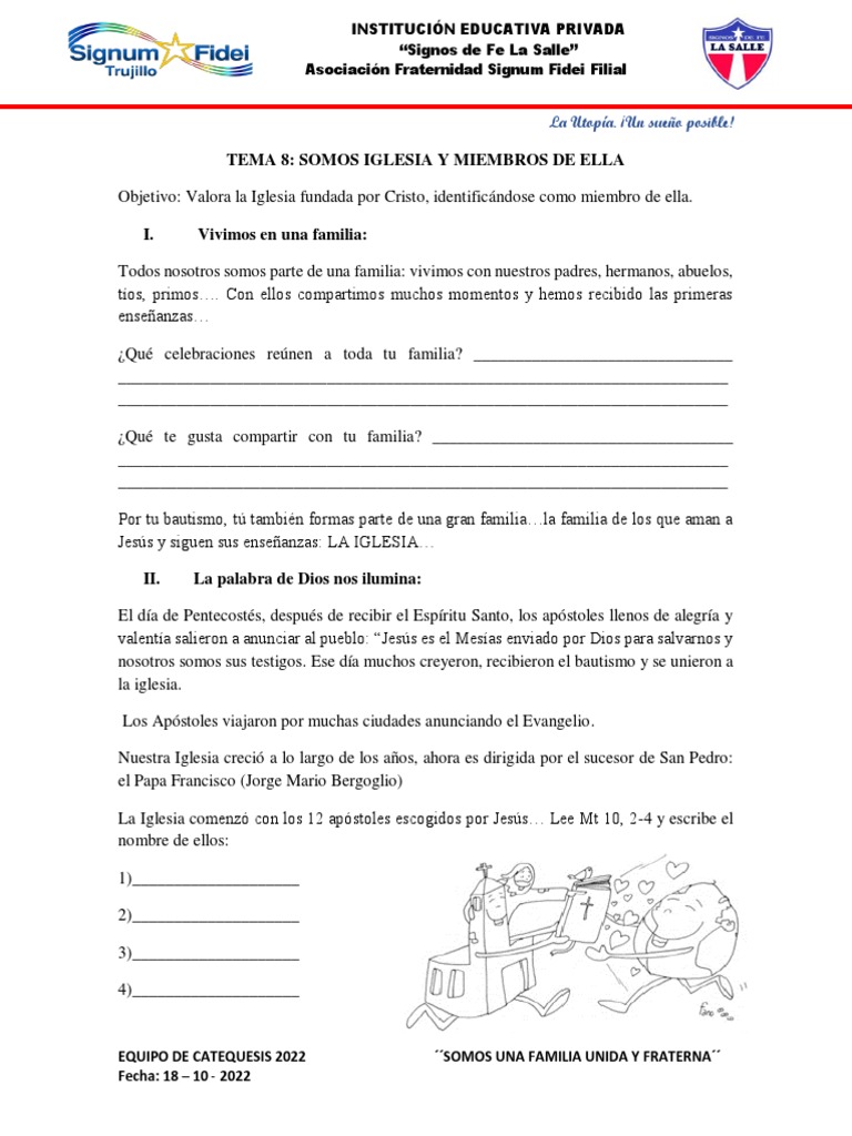 TEMA 8 - PREPARANDOME PARA MI PRIMERA COMUNION - MARTES 18 de Octubre ...