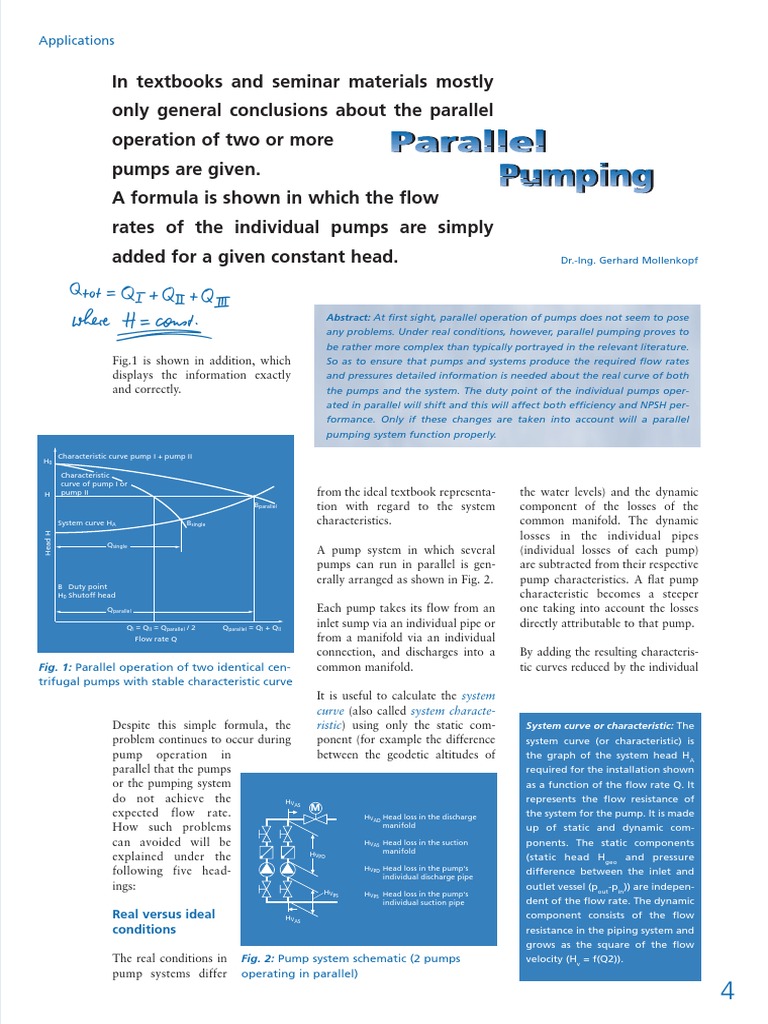 Optimize parallel pumping systems with proper analysis | PDF | Pump | Continuum Mechanics
