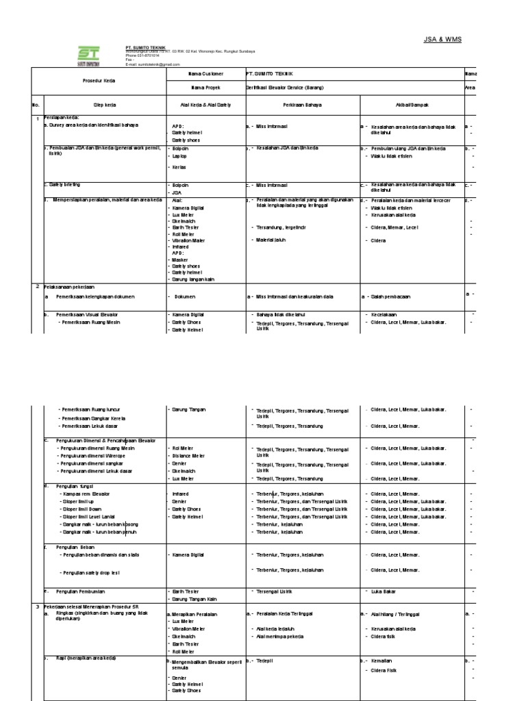 JSA Elevator Service | PDF