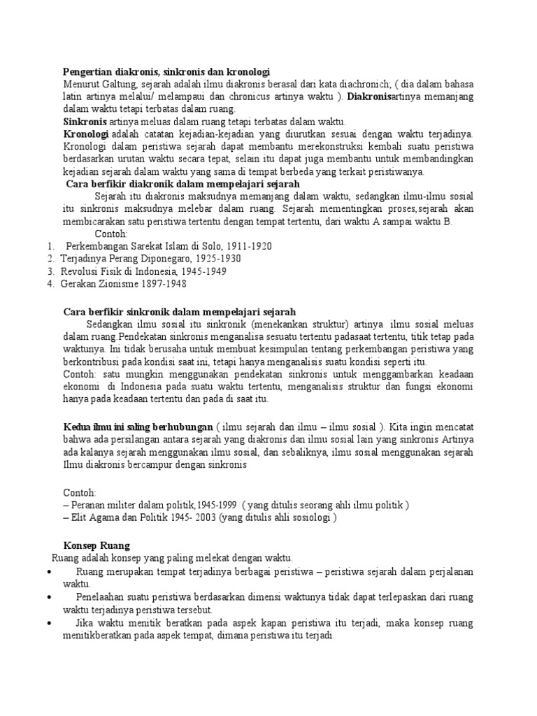 Kronologis, Diakronik, Dan Sinkronik | PDF