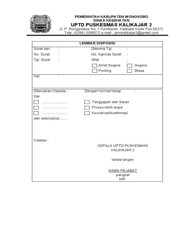 Lembar Disposisi Pdf