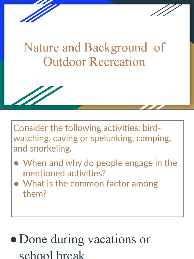 Understanding Outdoor Recreation | PDF | Recreation | Outdoor Recreation