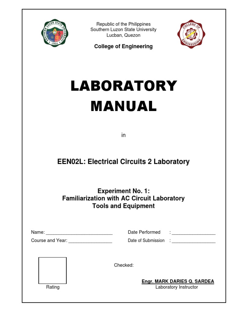 Lab. Manual Experiment 1 | PDF | Electrical Network | Alternating Current