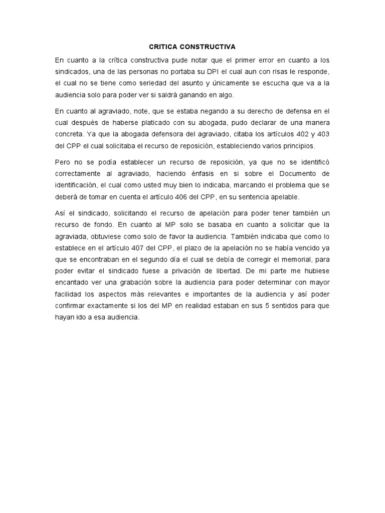 Critica Constructiva | PDF