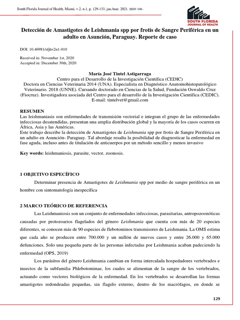 Editor sfjh,+Art.+010+SFJH | PDF | Leishmania | Inmunología