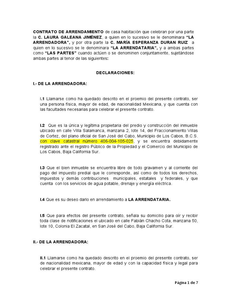 CONTRATO ARRENDAMIENTO Casa Habitacion | PDF | Ley de obligaciones | Derecho y economía