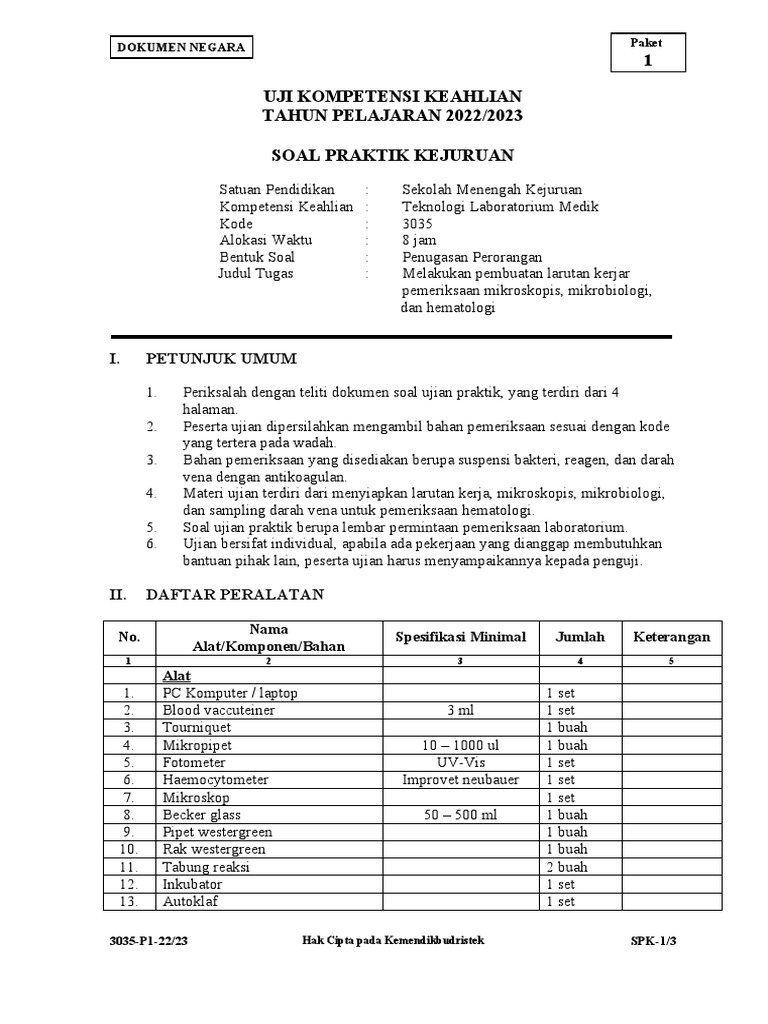 3035 p1 SPK TLM | PDF | Sains & Matematika