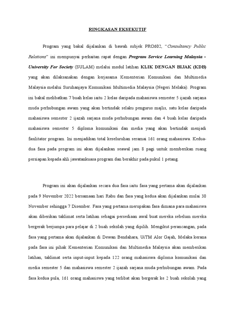 Ringkasan Eksekutif | PDF