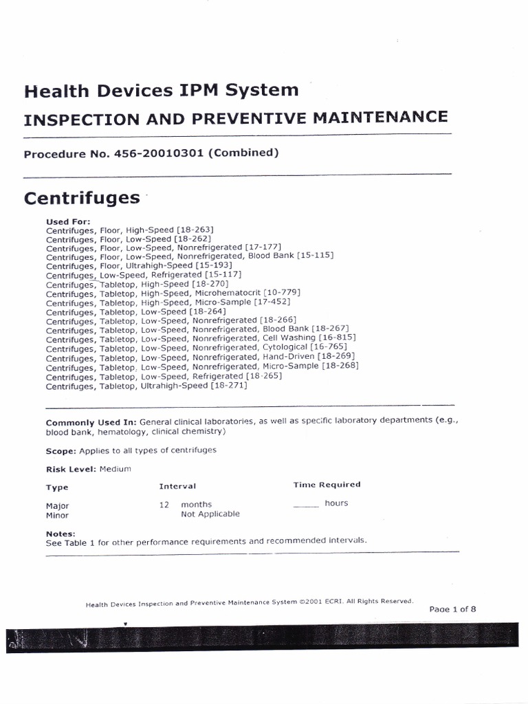 Health Devices IPM System, Inspection and Preventive Maintenance ...