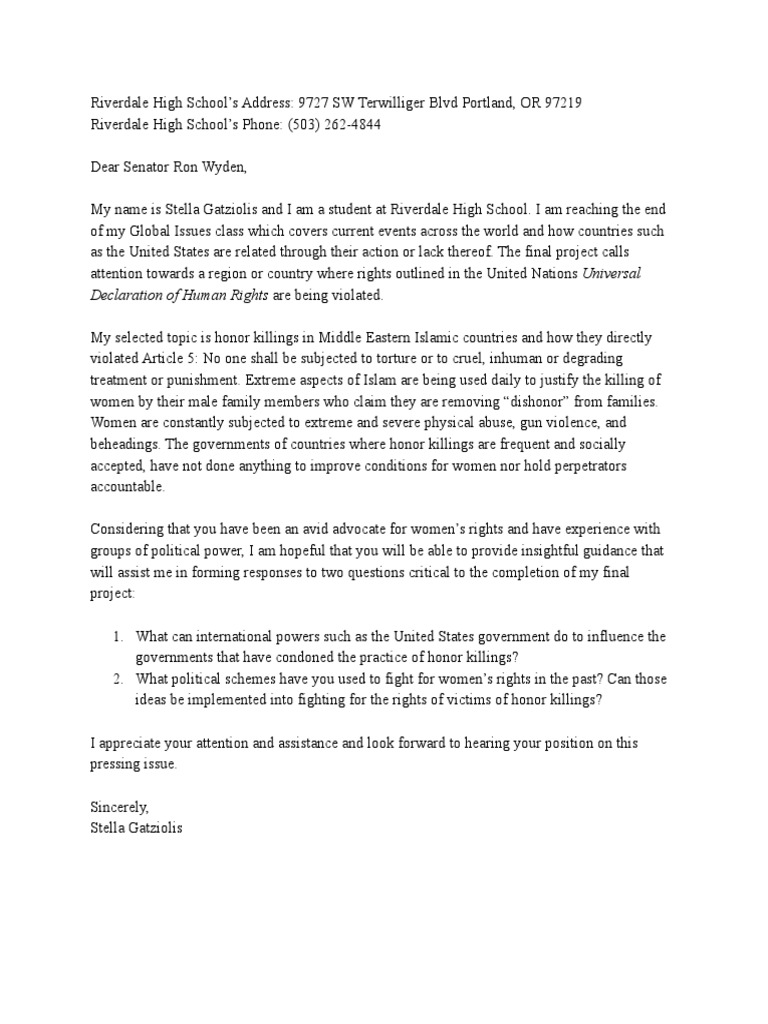 Emailing Congressional Representatives | PDF