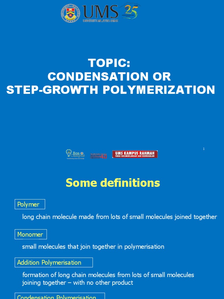Chapter 4 Condensation Polymerization | PDF | Polymerization | Polyester