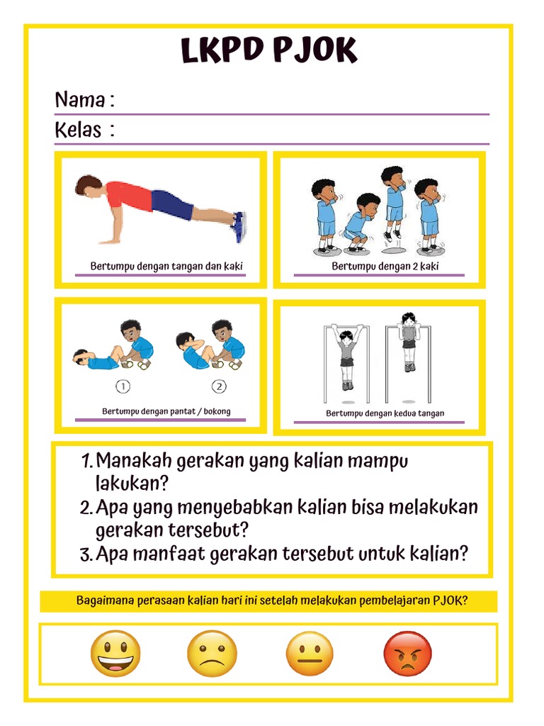 LKPD PJOK - Kelas 2 - Gerak Bertumpu | PDF