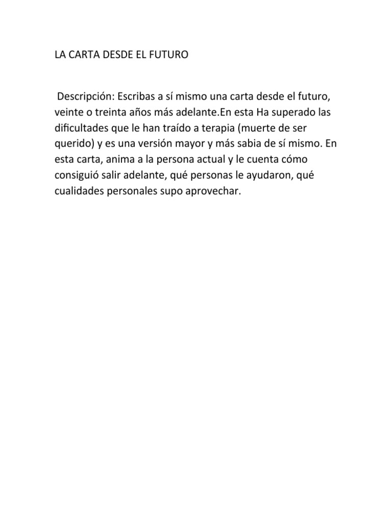 Carta Desde El Futuro | PDF
