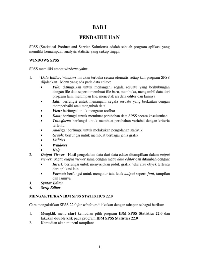 Panduan Dasar SPSS untuk Pemula | PDF