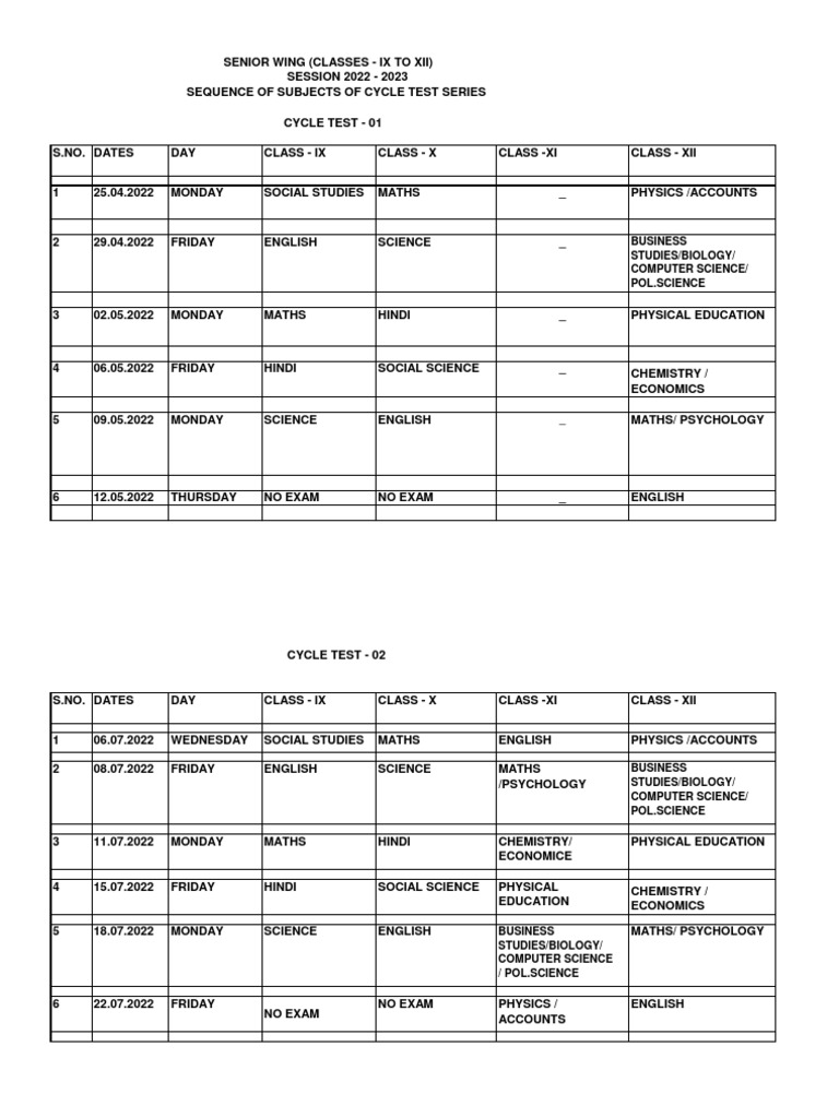 Senior Wing Cycle Test Serives (2022-2021) - 2 | PDF | Science ...