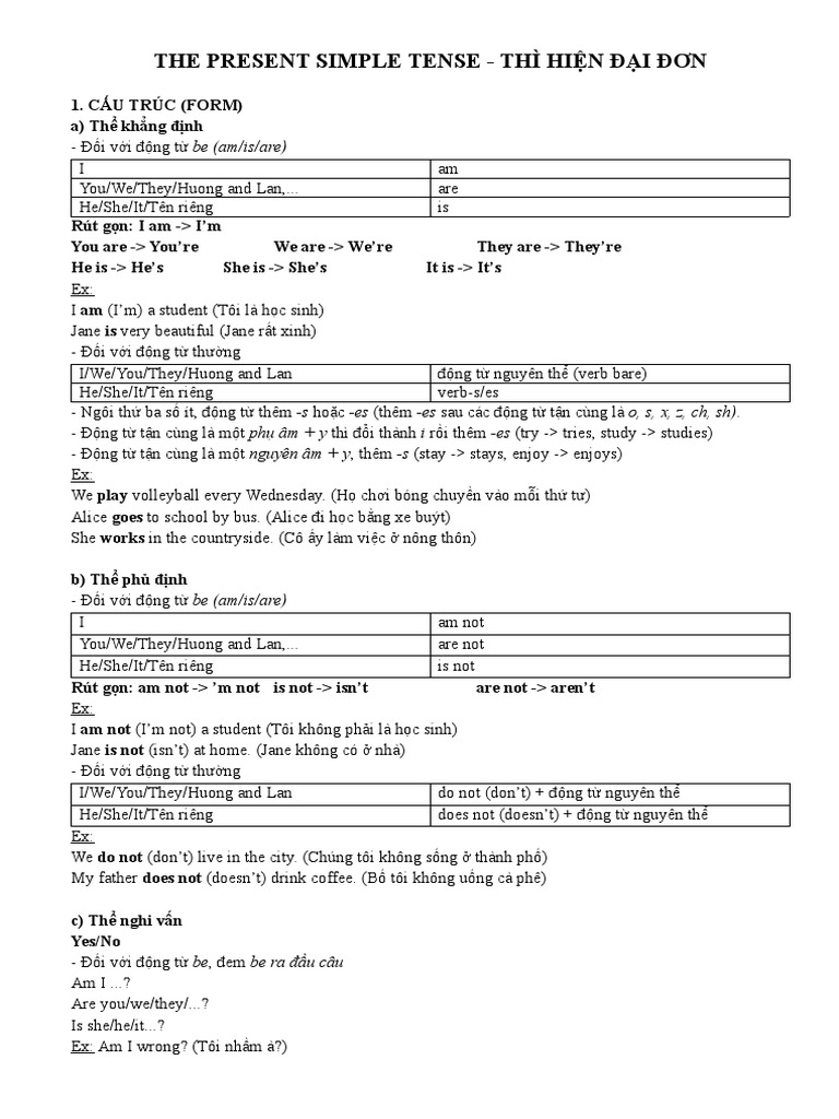 The Present Simple Tense | PDF