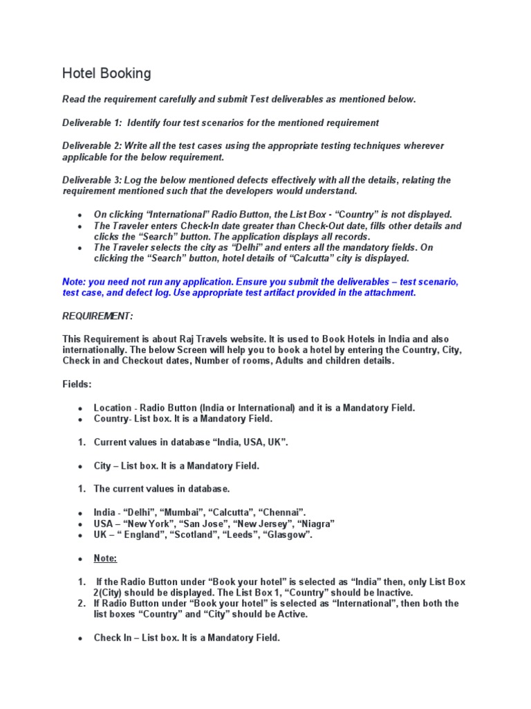 Hotel Booking Description | PDF | Computing | Information Technology