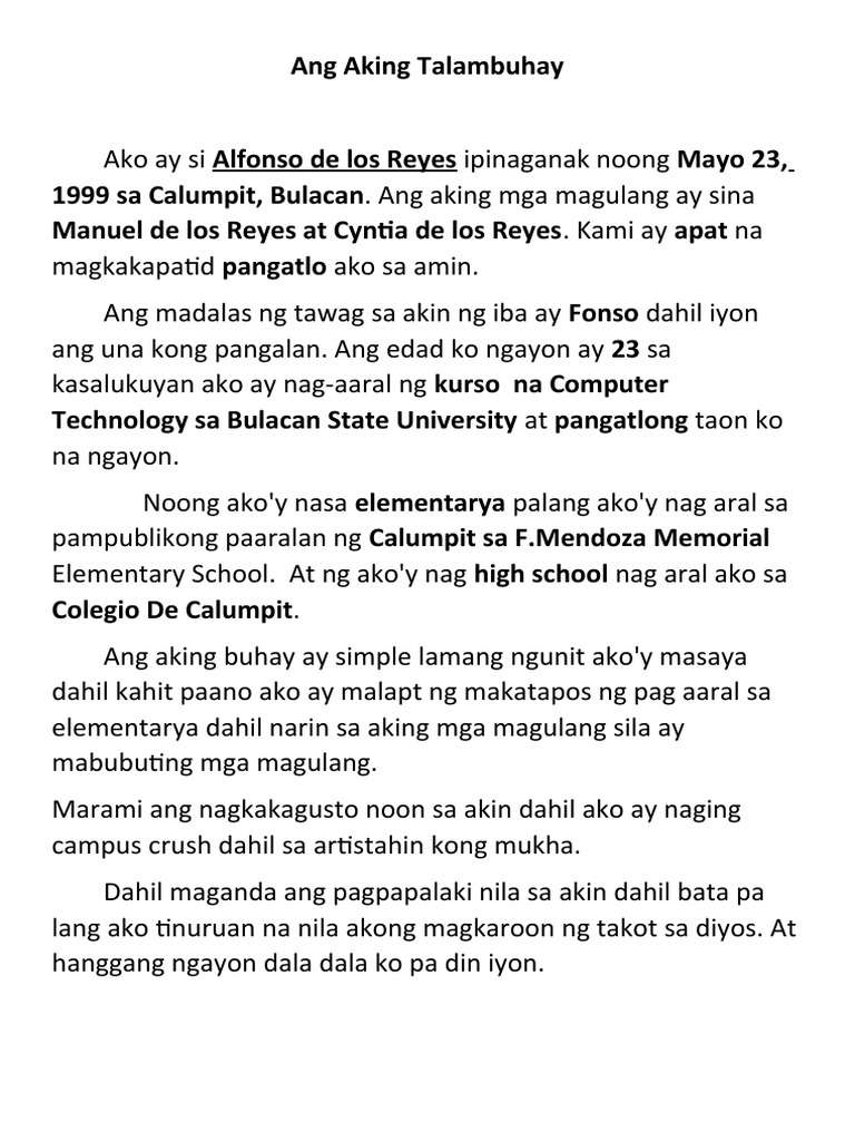 Ang Aking Talambuhay | PDF