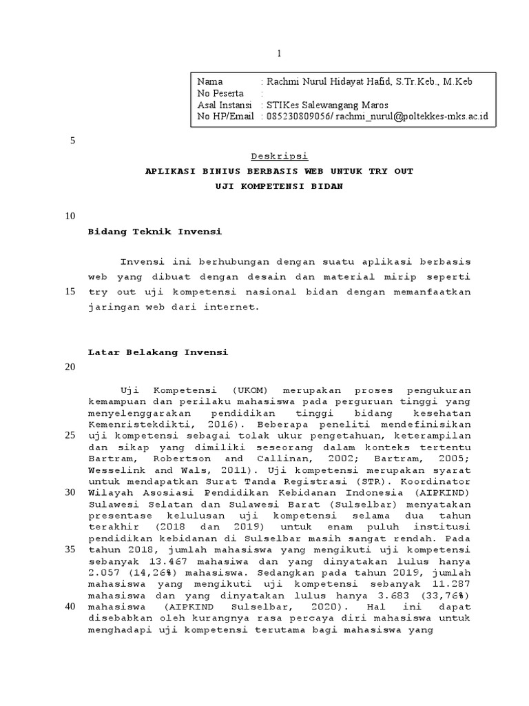 Contoh Paten Produk | PDF