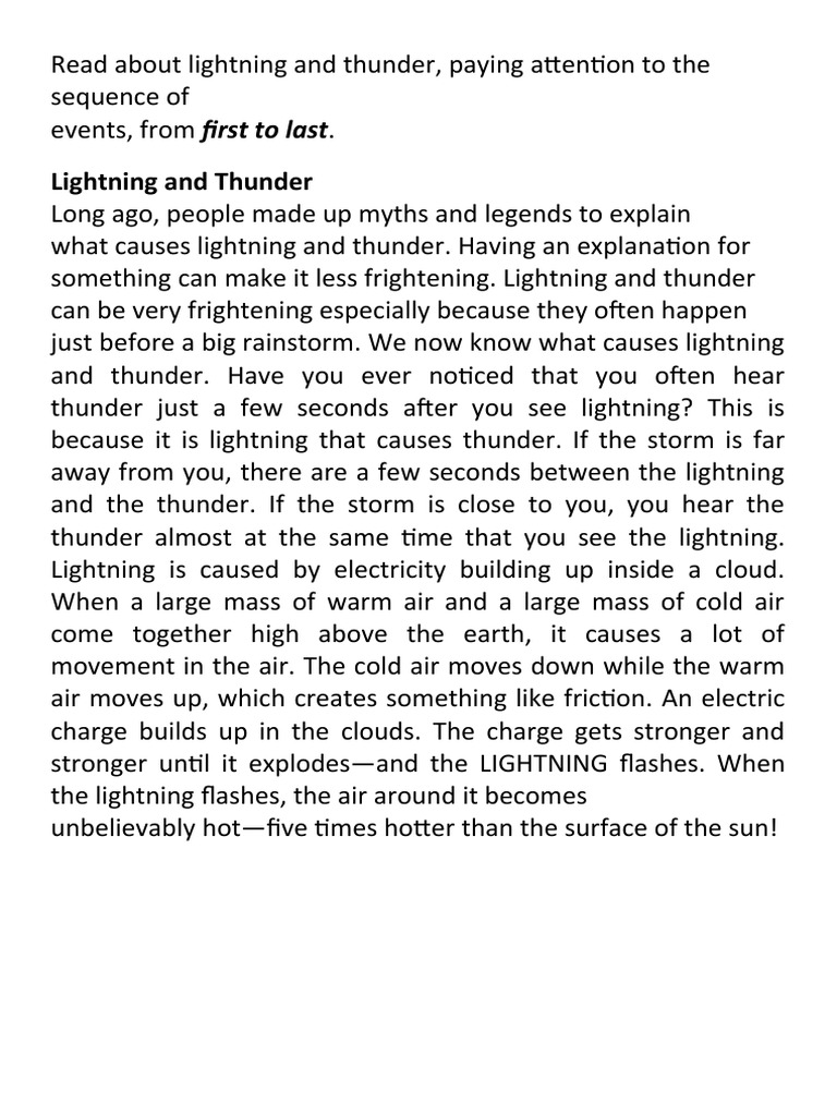 Read About Lightning and Thunder | PDF | Lightning | Thunder