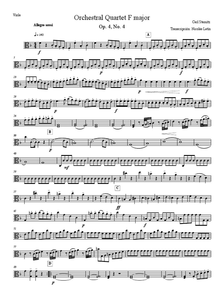 Carl Stamitz - Viola | PDF