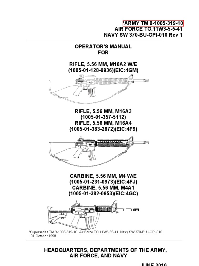 M16A4 M4 Manual | Cartridge (Firearms) | Magazine (Firearms)