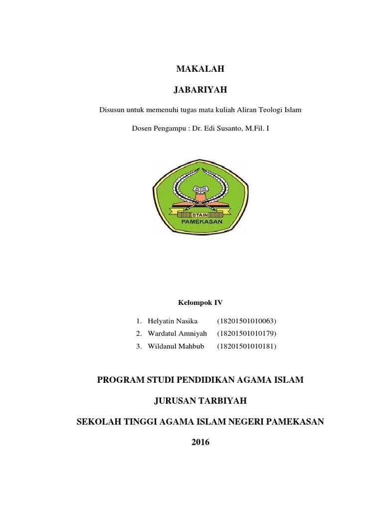 Doktrin Aliran Jabariyah dalam Teologi | PDF | Agama & Spiritualitas